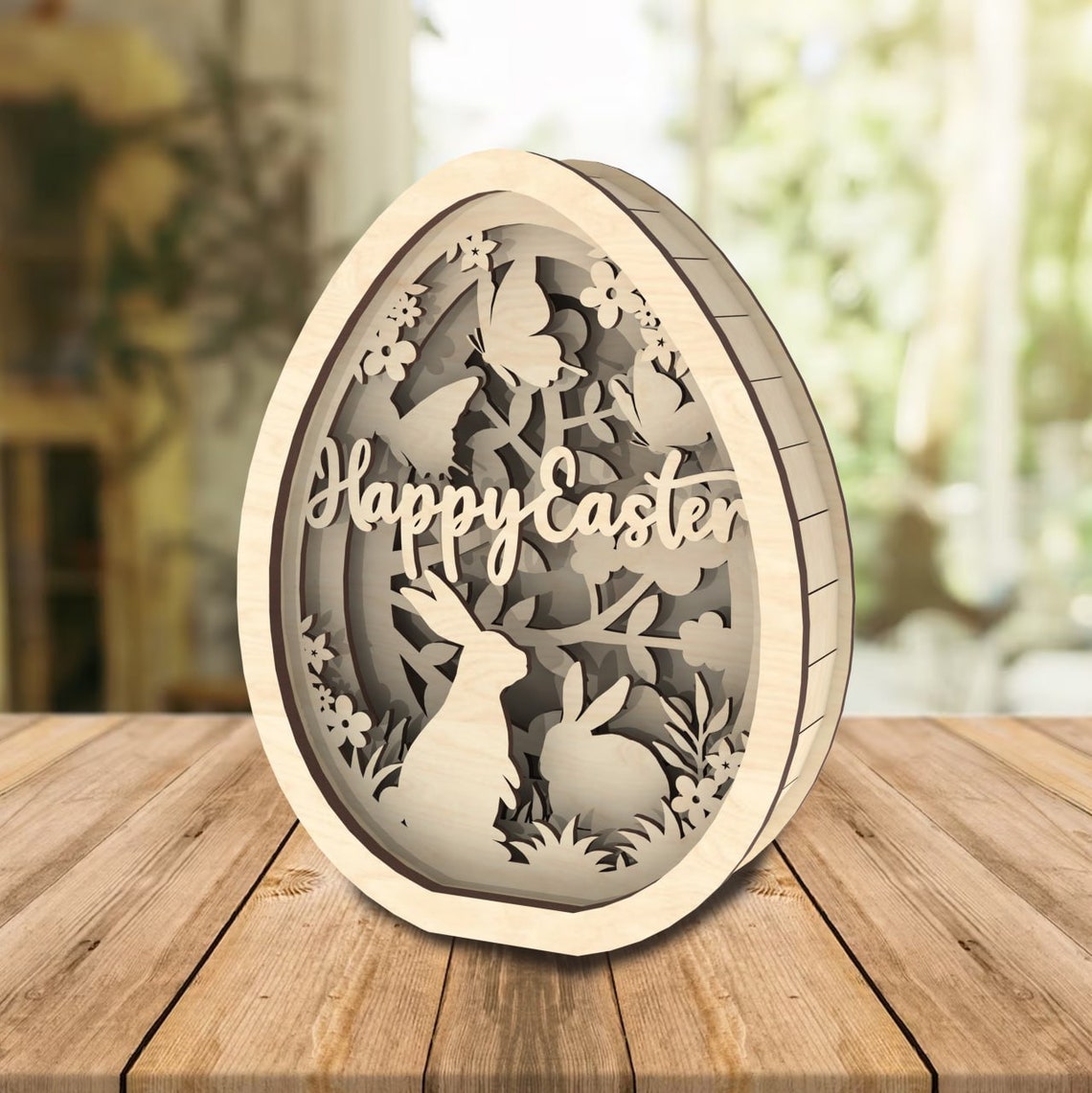 Easter Rabbit and Dxf Easter Svg Plywood Digital Download Easter Dxf ...