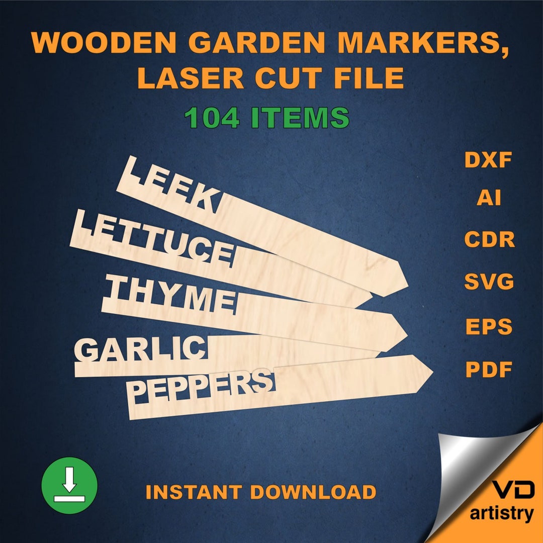 Garden Stakes Laser Cut Svg Files Garden Markers Laser Cut Files for ...