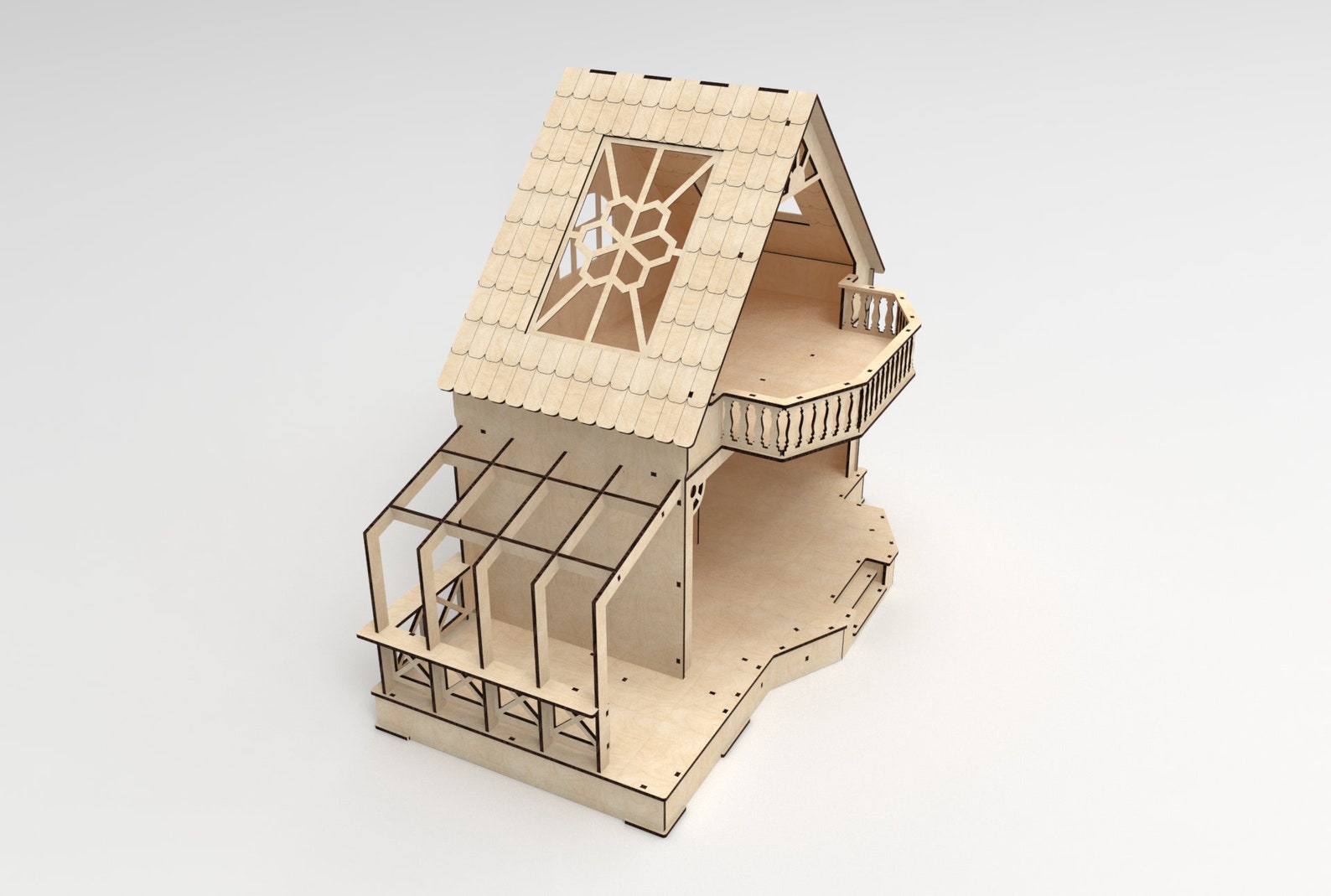 Doll House Dxf File for Laser CNC SVG Plan Laser Cut File Digital Files ...