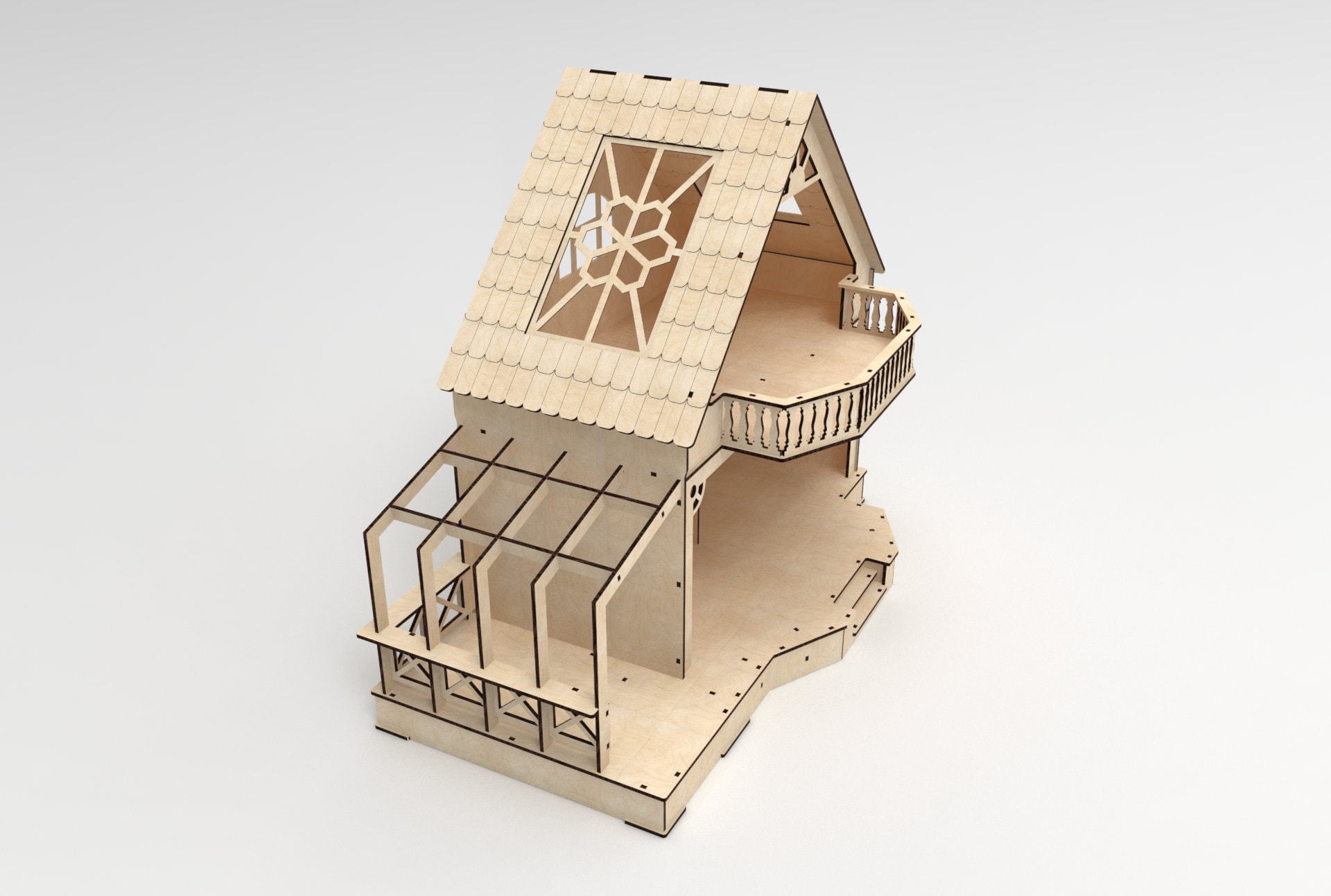 Doll House Dxf File for Laser CNC SVG Plan Laser Cut File Digital Files ...