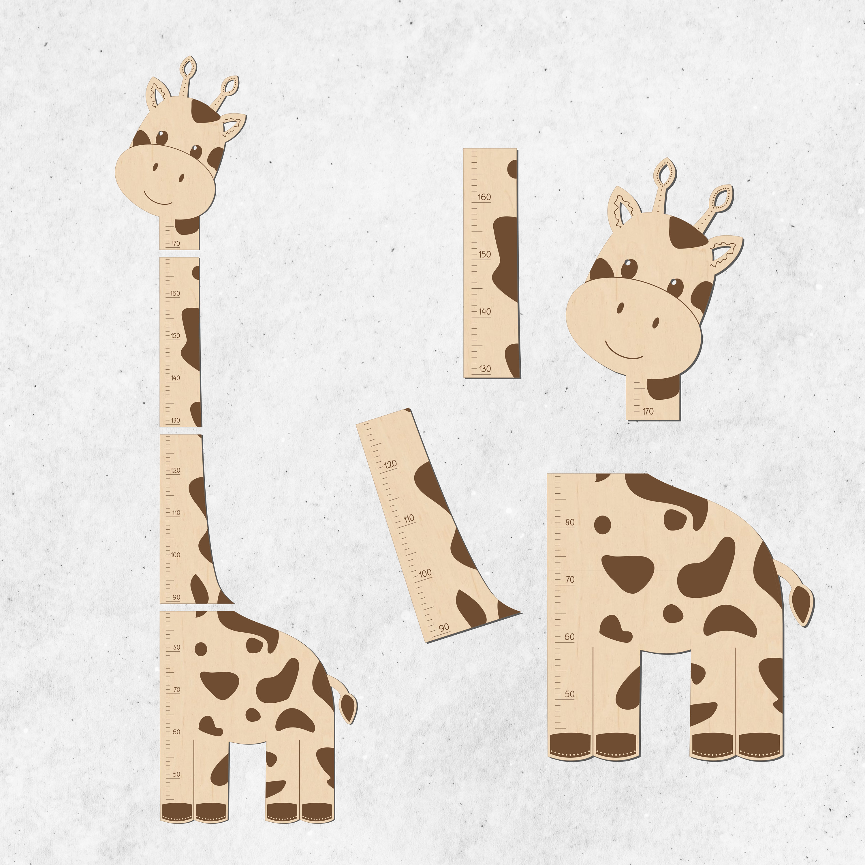 Giraffe Growth Chart DIGITAL Files Laser Cut File Dxf File for Laser ...