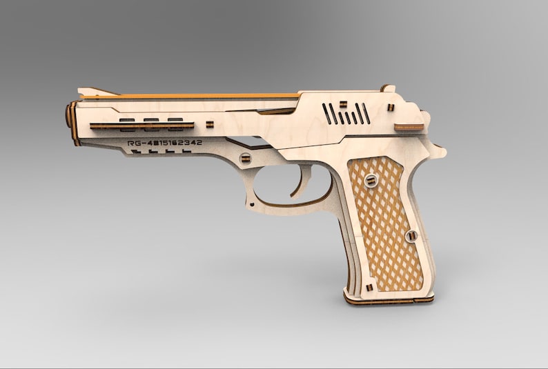 Rubber Gun Dxf File for Laser CNC SVG Plan Laser Cut File Wooden Gun ...