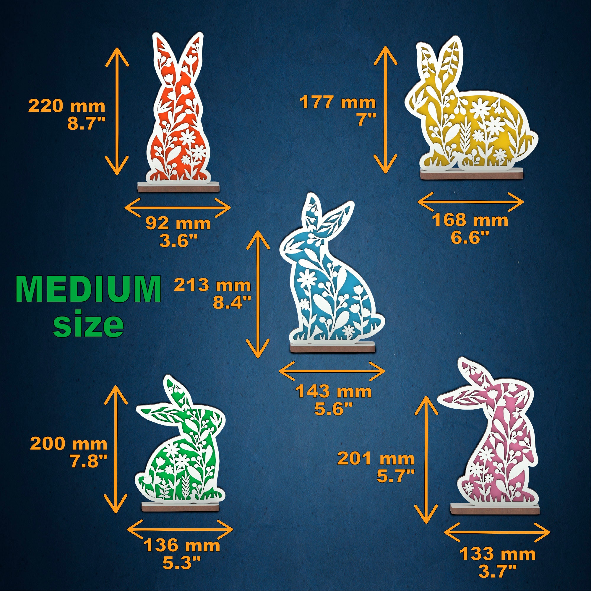 Easter Laser Cut Files Rabbits SVG Easter Bunny Laser Cut Floral Bunny ...