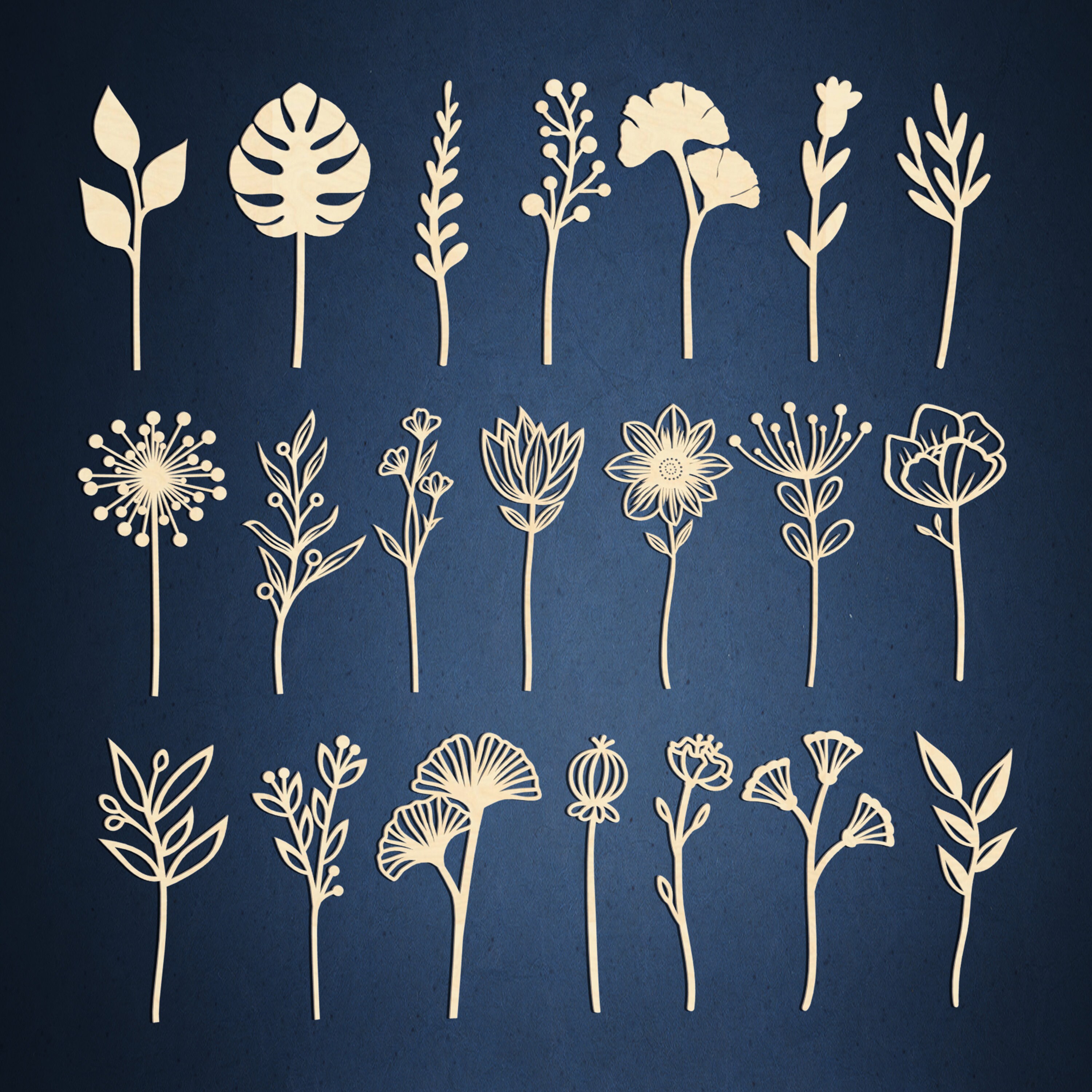 Wildflower Laser Cut Dxf File for Laser Wildflowers SVG Bundle Mothers ...