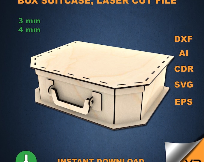Wooden Box Suitcase Dxf File for Laser CNC SVG Plan Laser Cut File ...