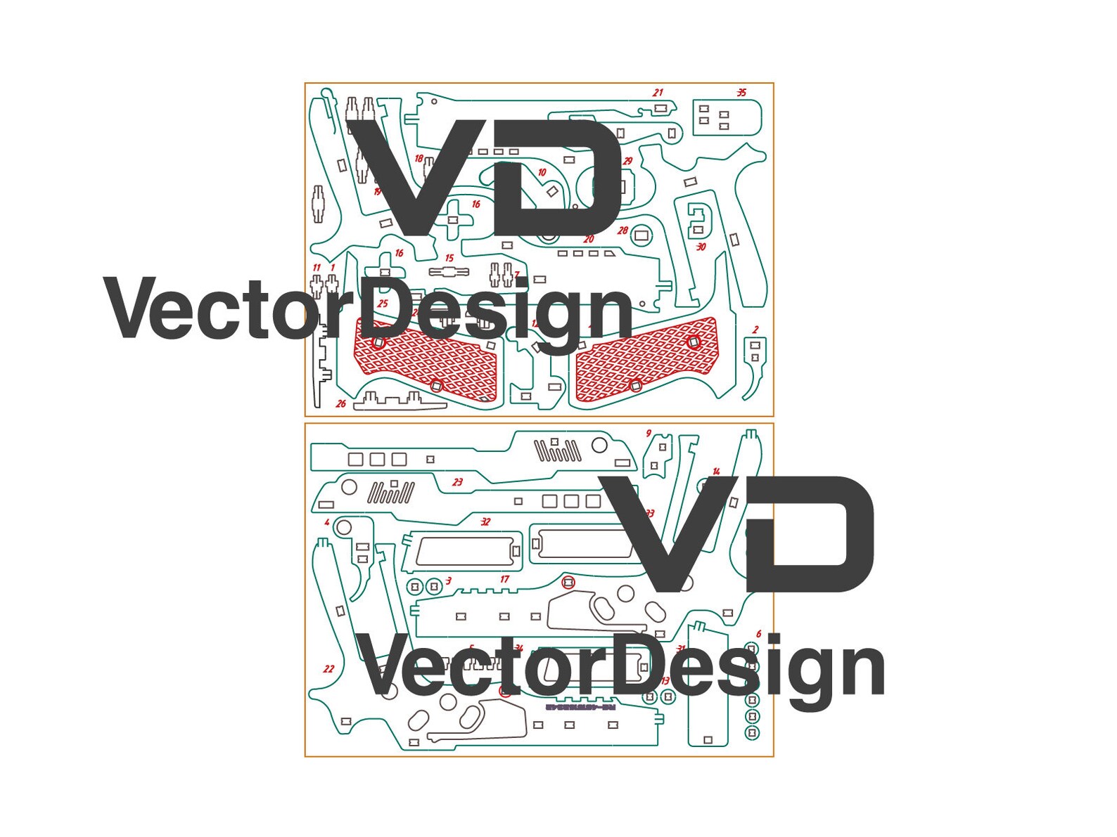 Rubber Gun Dxf file for Laser CNC SVG plan Laser Cut File Wooden Gun ...