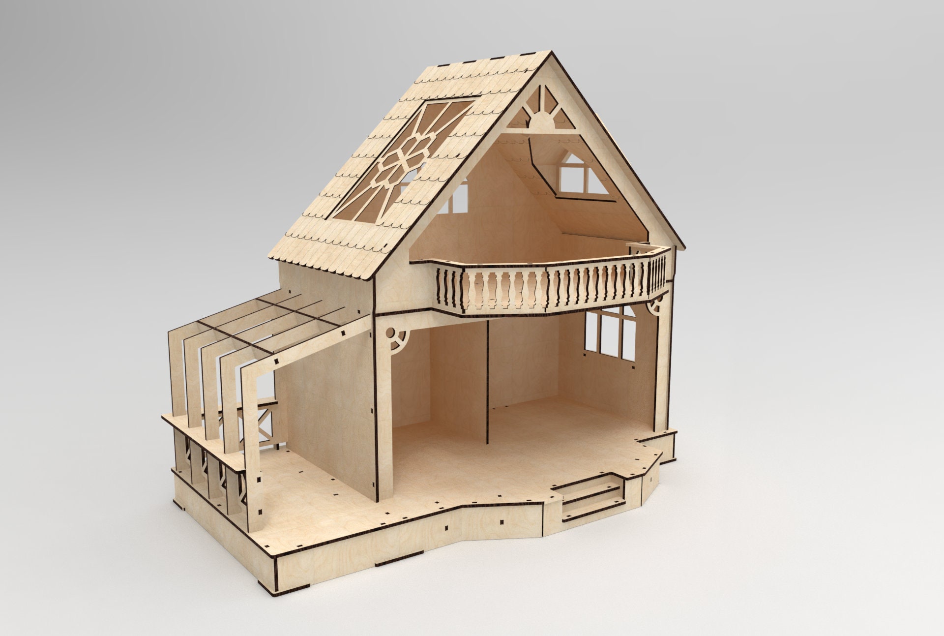 Doll House Dxf File for Laser CNC SVG Plan Laser Cut File Digital Files ...