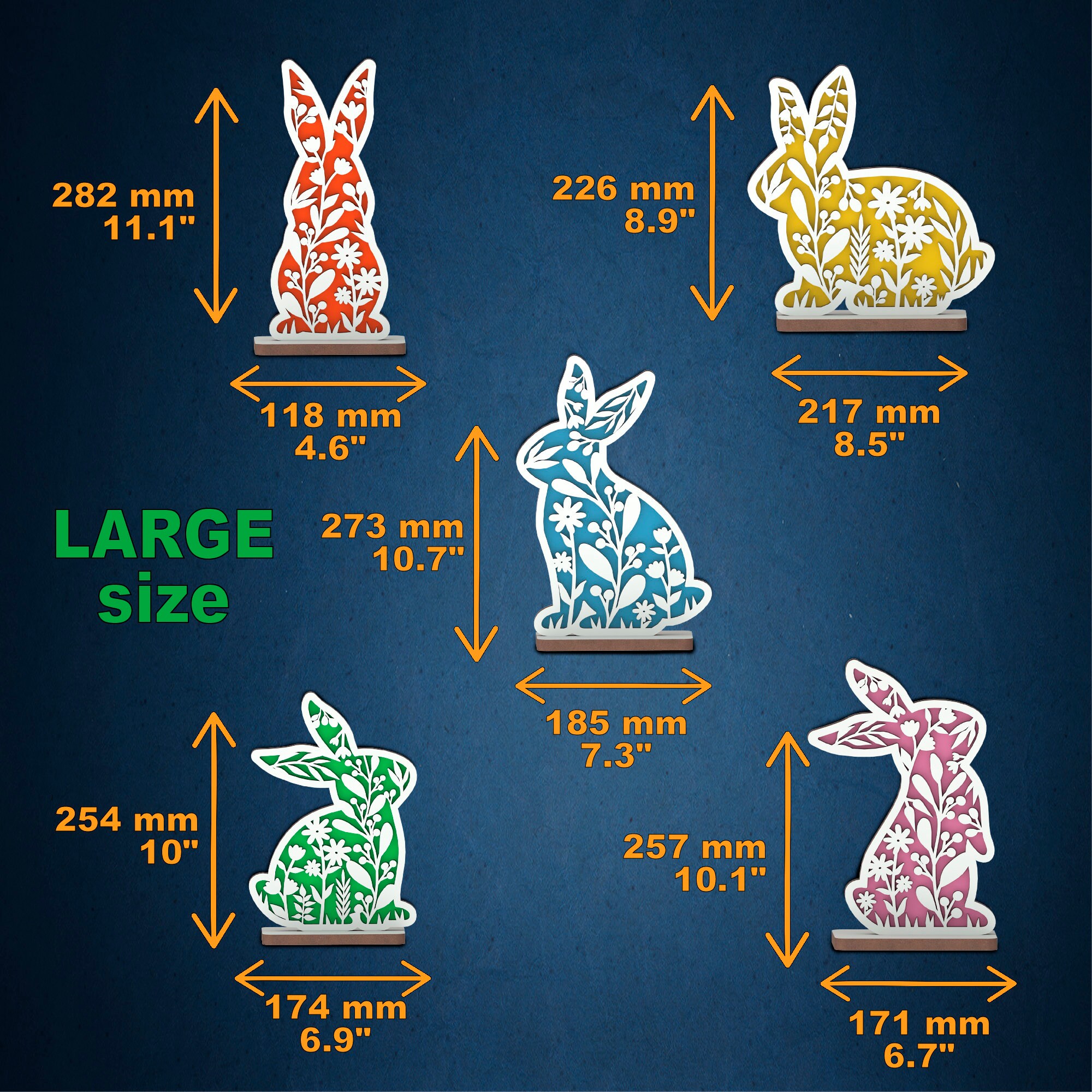 Easter Laser Cut Files Rabbits SVG Easter Bunny Laser Cut Floral Bunny ...