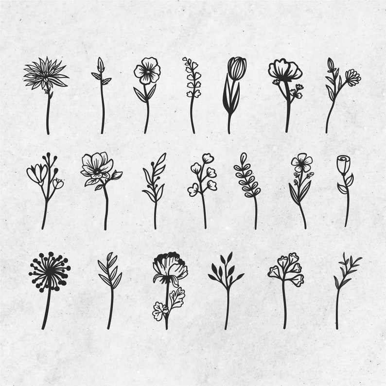 Wildflower Laser Cut Dxf File for Laser Wildflowers SVG Bundle Mothers ...