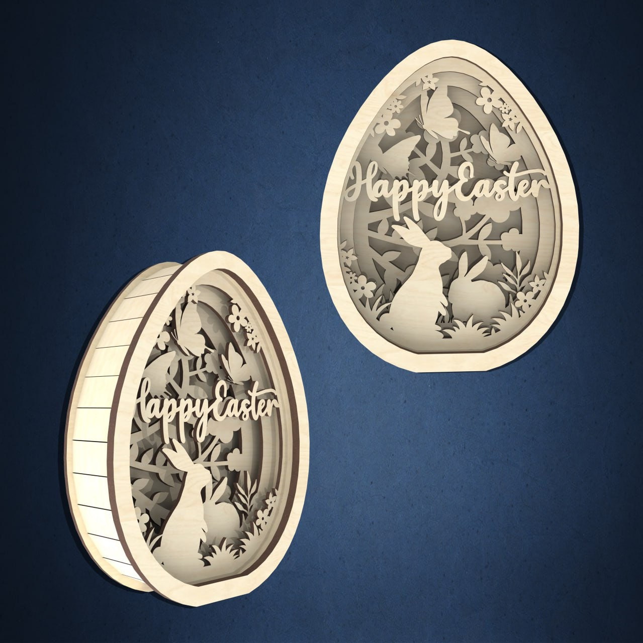 Easter Rabbit and Dxf Easter Svg Plywood Digital Download Easter Dxf ...