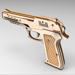 Rubber Gun Dxf File for Laser CNC SVG Plan Laser Cut File Wooden Gun ...