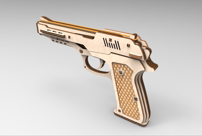 Archivo Dxf de pistola de goma para láser CNC SVG plan Laser Cut File ...