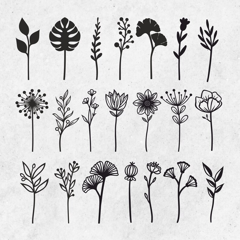 Wildflower Laser Cut Dxf File for Laser Wildflowers SVG Bundle Mothers ...