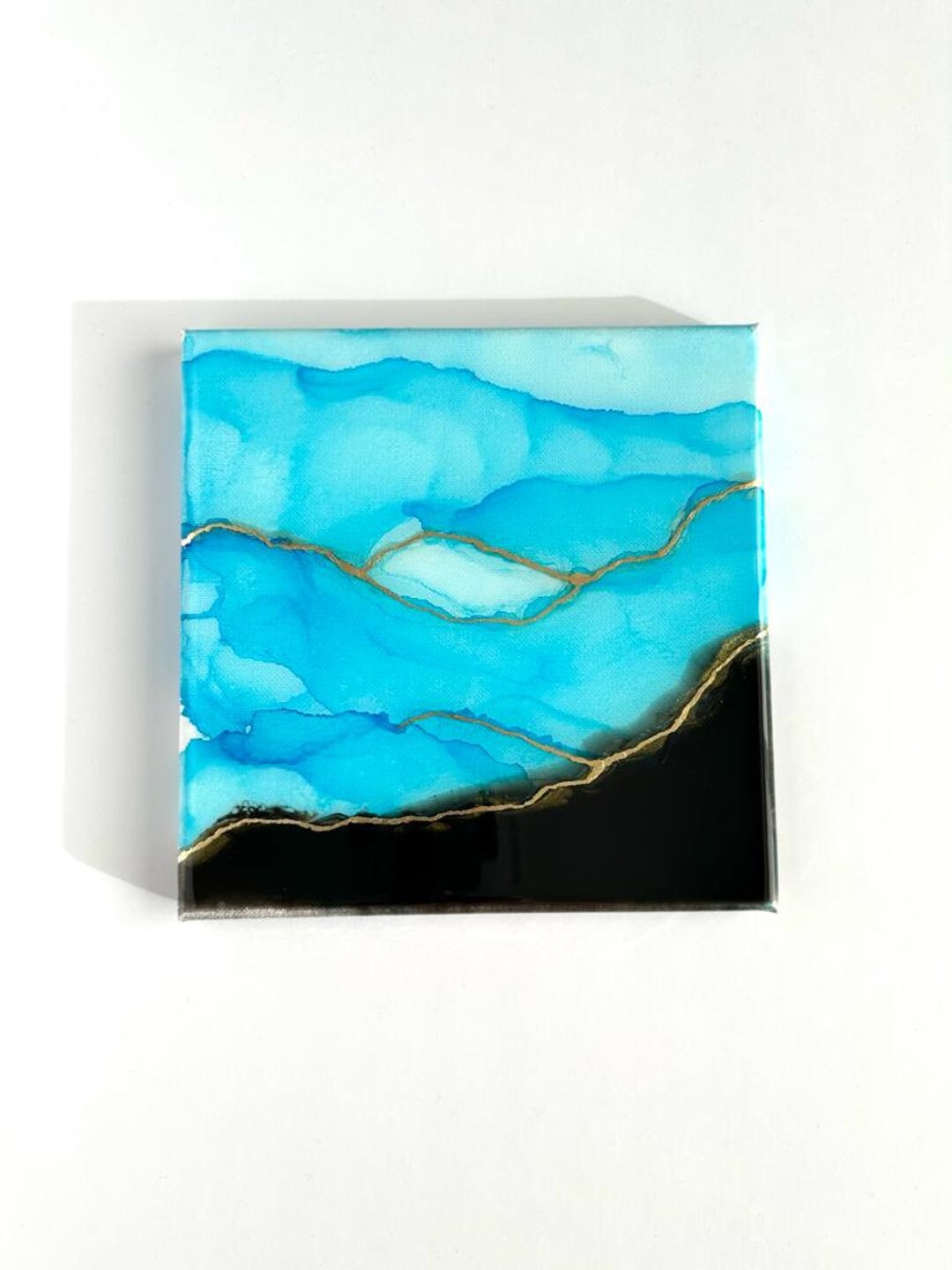 Original Abstract Kintsugi Alcohol Ink Art Canvas Painting - Etsy