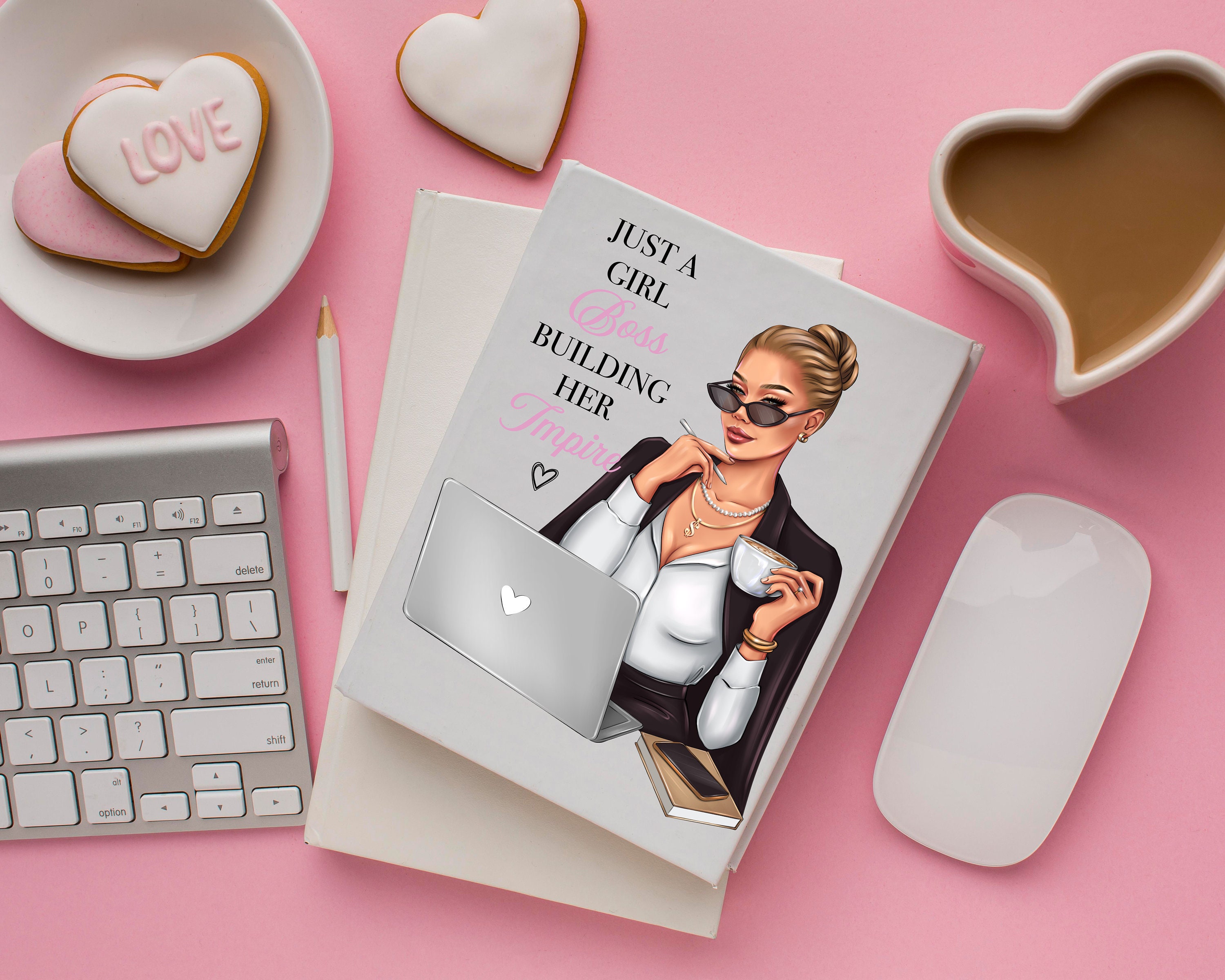 Instant Download Fashion Illustration Girl Boss Clipart, Glam Lady With ...