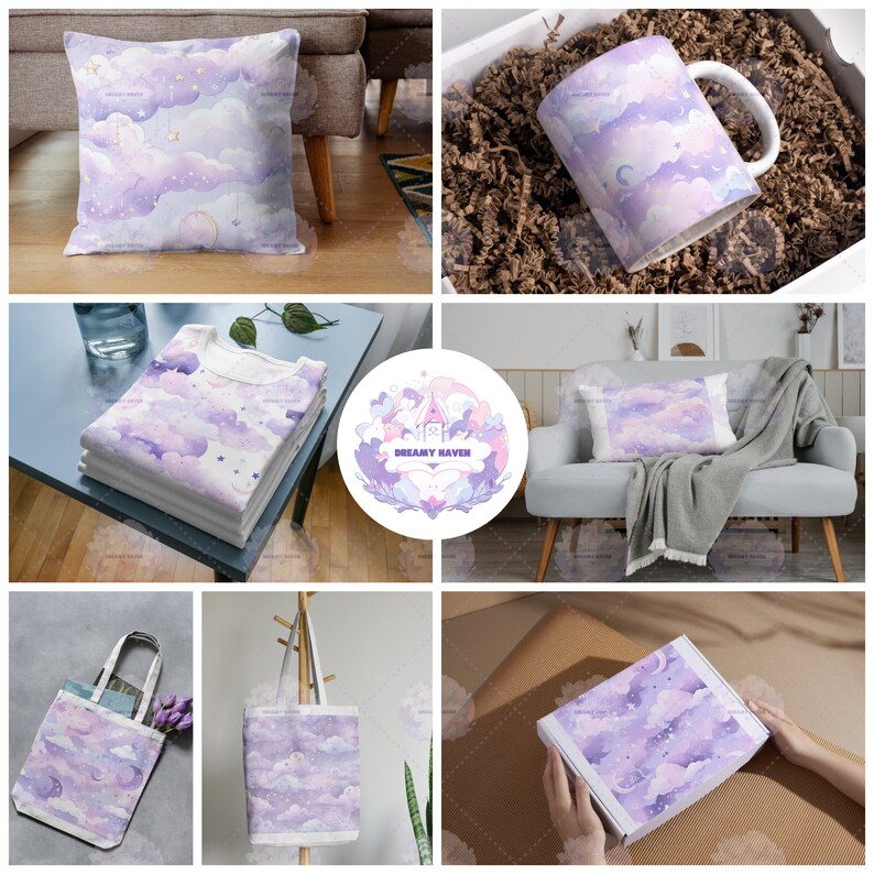 16 Watercolor Clouds Seamless Pattern - Scrapbook Papers - Digital ...