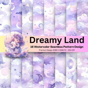 16 Watercolor Clouds Seamless Pattern Scrapbook Papers - Etsy