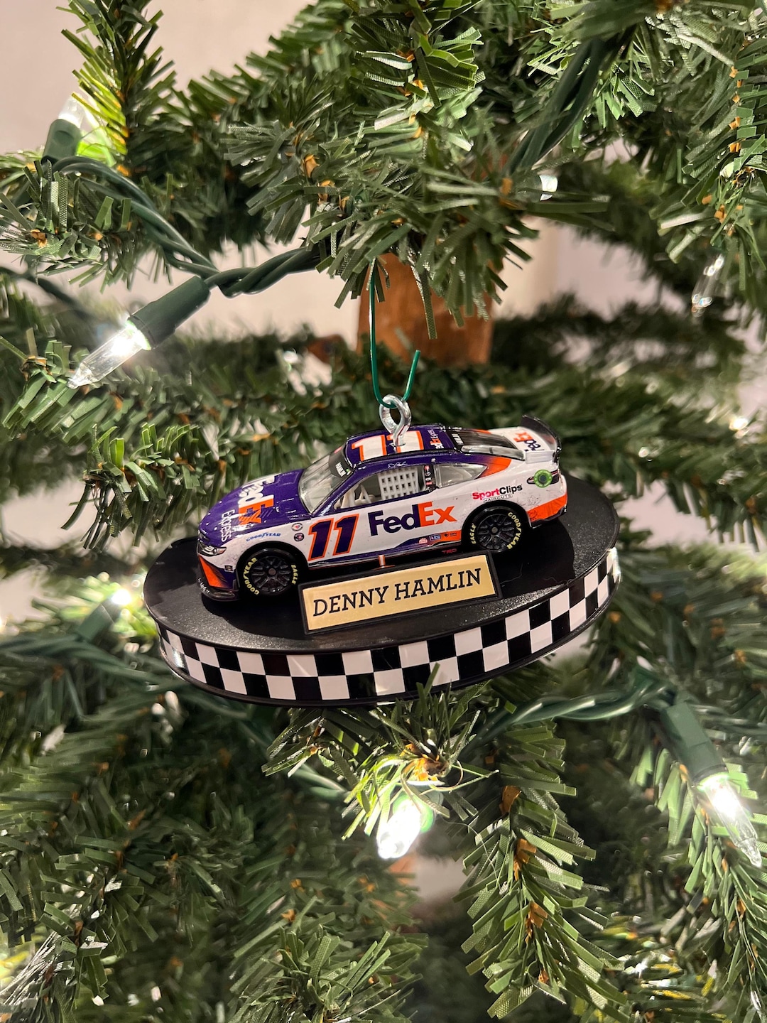 Denny Hamlin #11 NASCAR Christmas Ornament Fedex Kansas Race Win ...