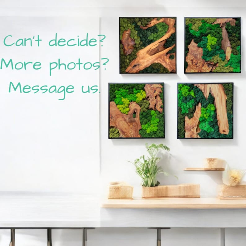 Square Moss Wall Art, Pick Your Own Wall Hanging, Metal Frame Moss Wall ...
