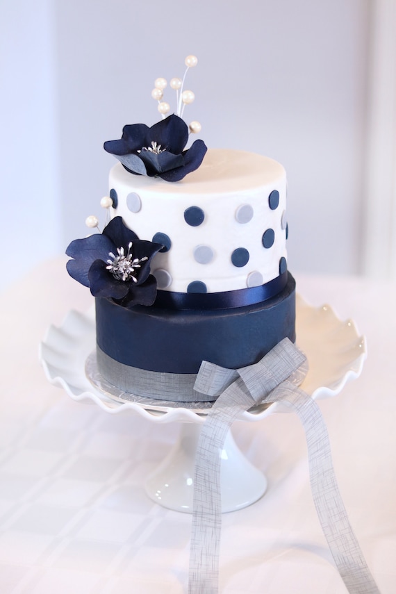 Royal Blue Birthday Cake