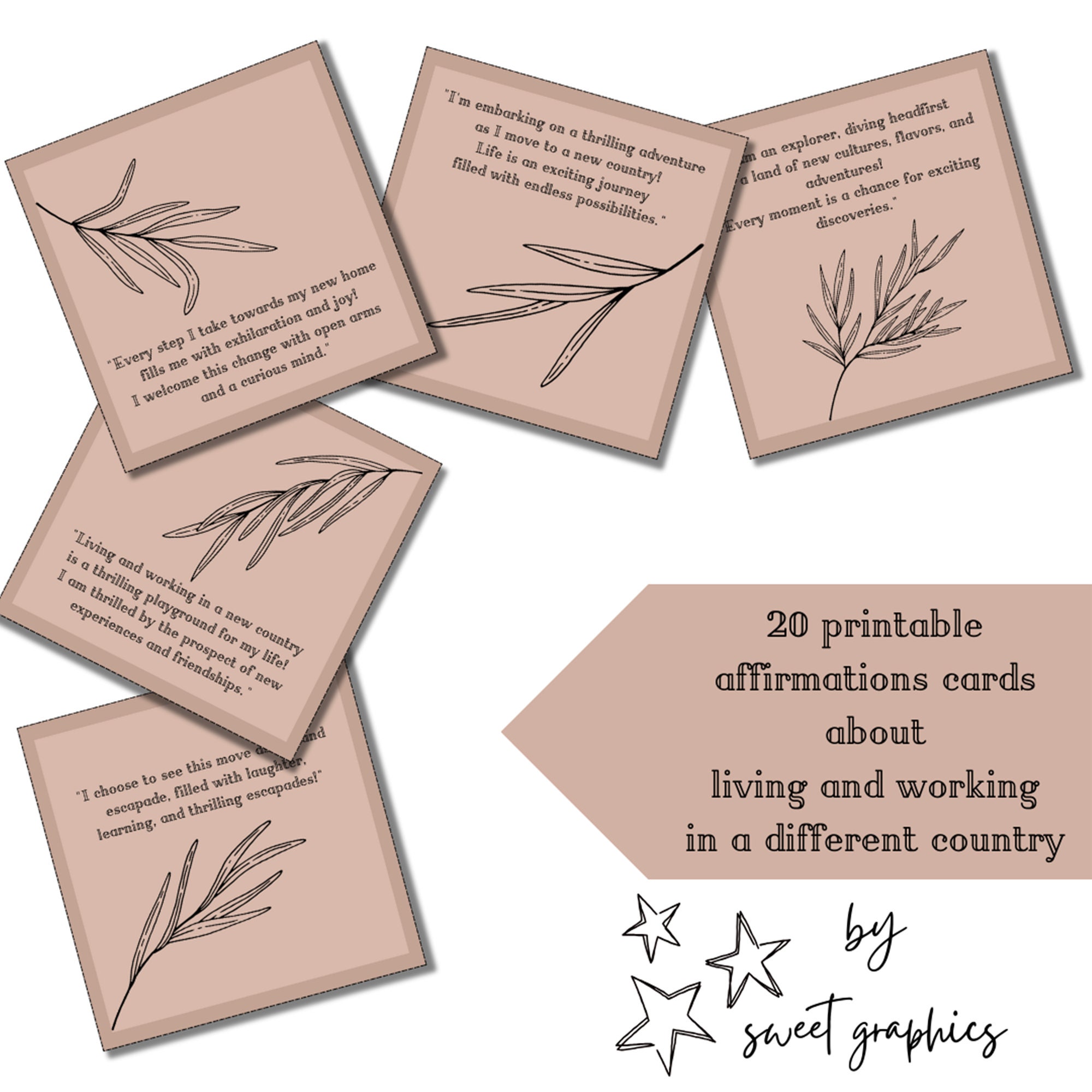 20 Printable Affirmation Cards About Living and Working in a Different ...