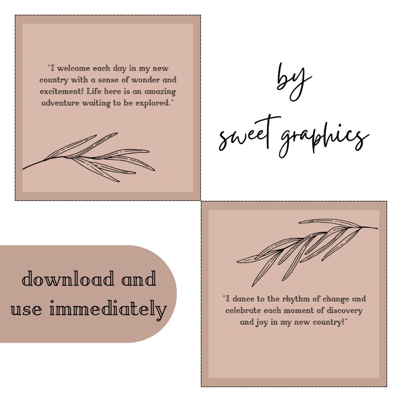 20 Printable Affirmation Cards About Living and Working in a Different ...