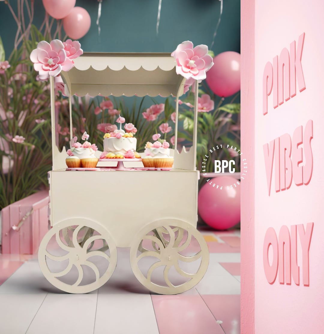 Candy Cart, 4 Wheels, Wedding and Birthday Decorations, Party Cart ...