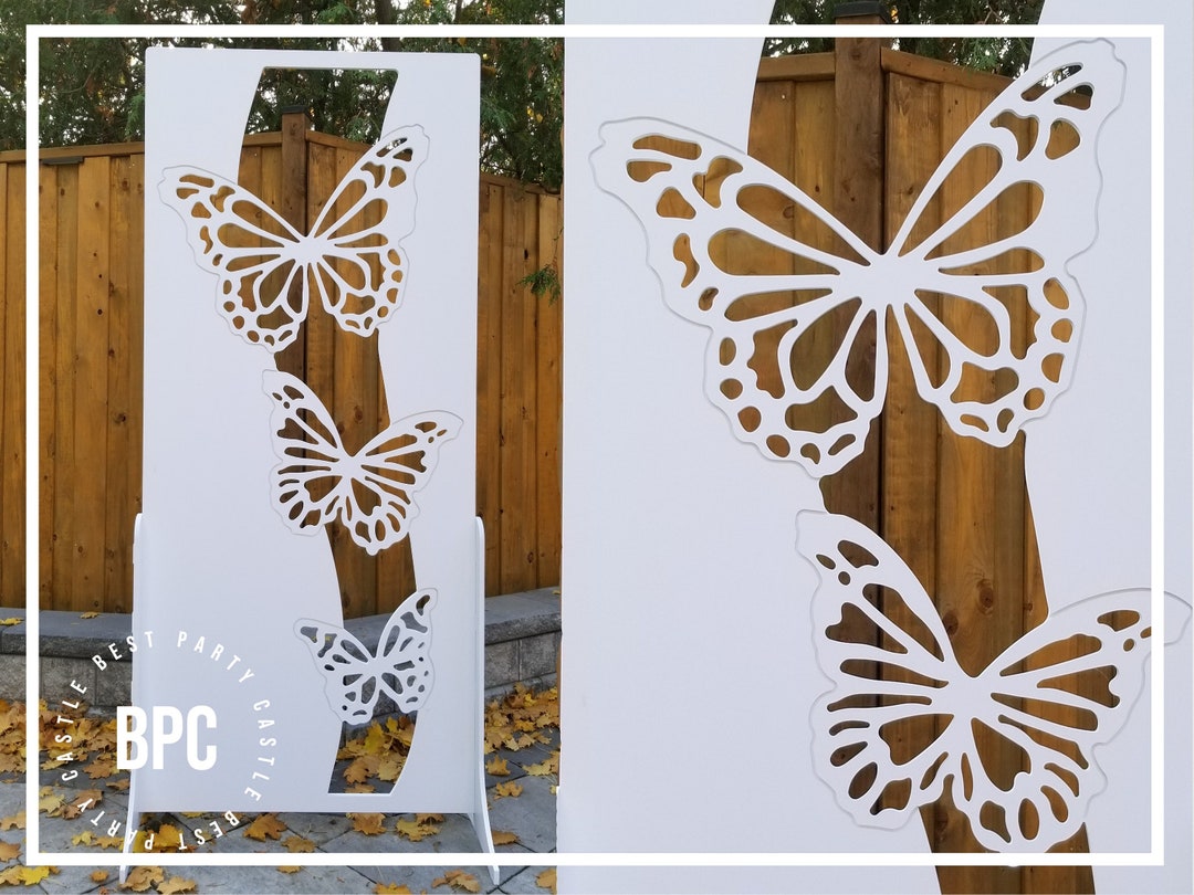 Birthday Backdrop, Freestanding Butterfly, Party Decorations, Event ...