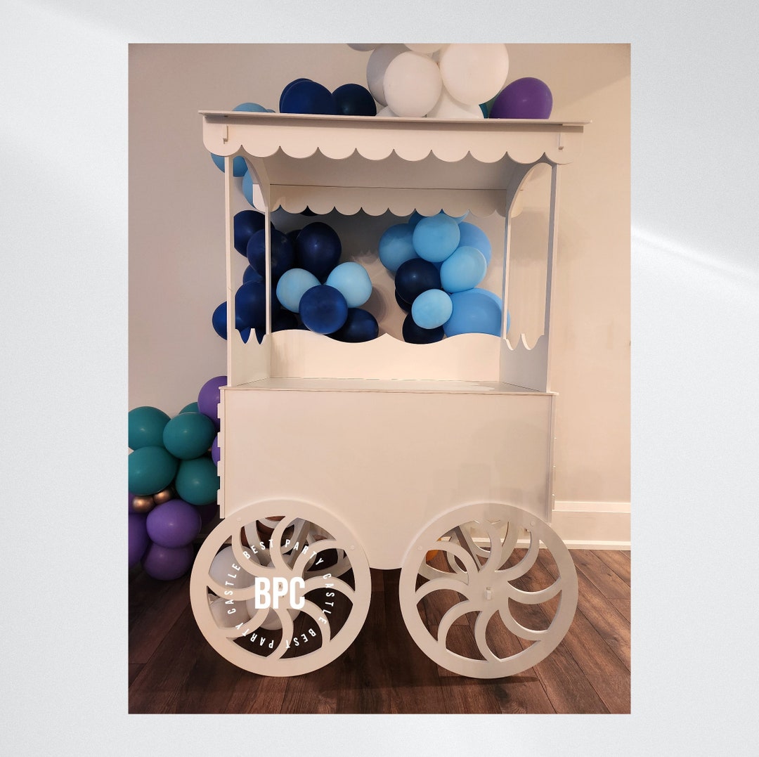 4 Wheels Candy Cart for Wedding and Birthday Decorations, Party Cart ...