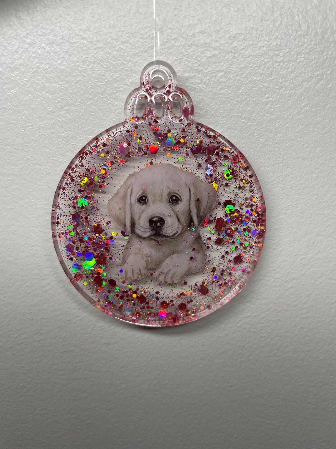 Labrador Dog Ornament Pink Glitter Puppy Labrador Ornament - Etsy