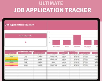 Ultimate Job Application Tracker for Excel and Google Sheets, Job Planner Spreadsheet, Career ...