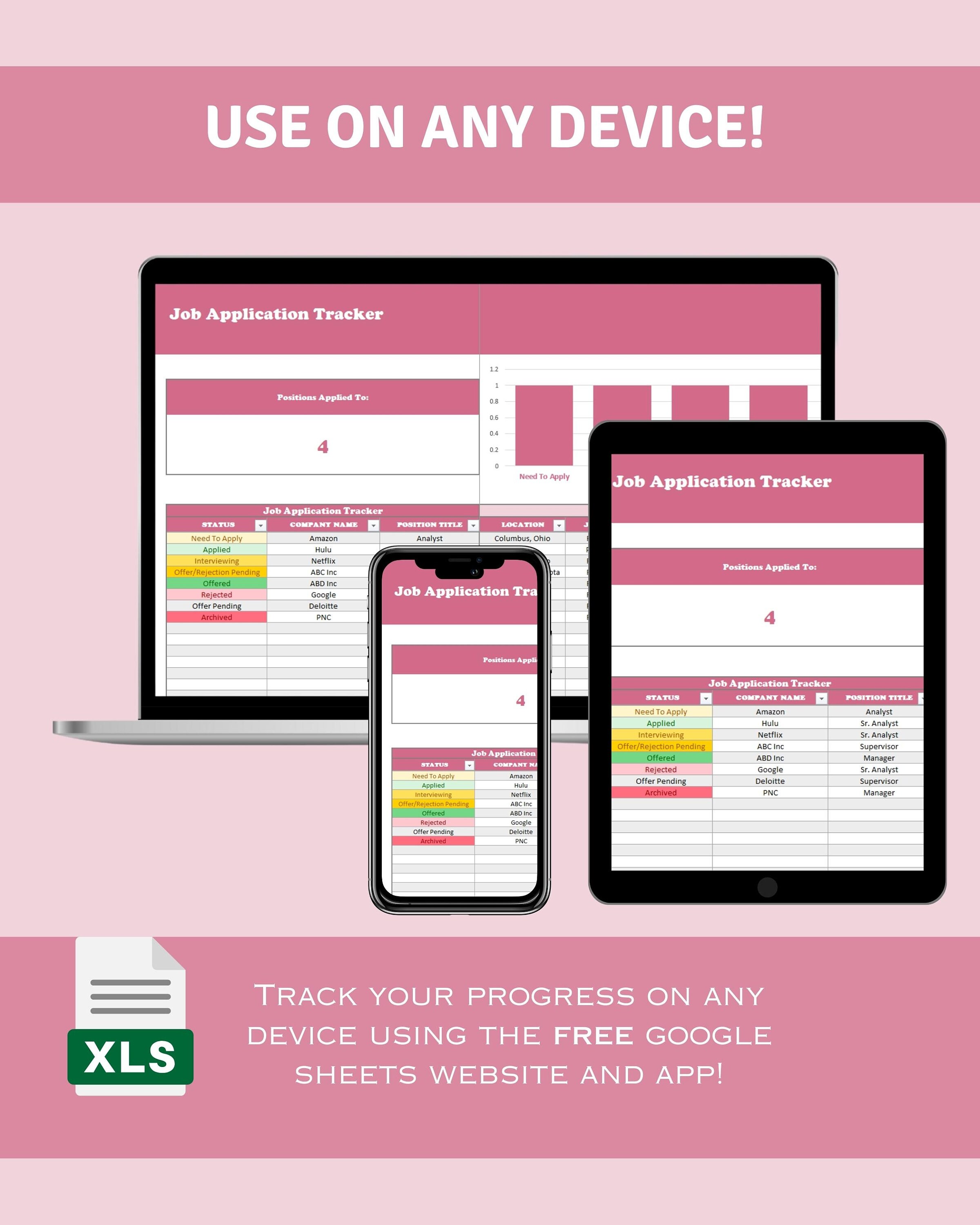 Ultimate Job Application Tracker for Excel and Google Sheets, Job ...