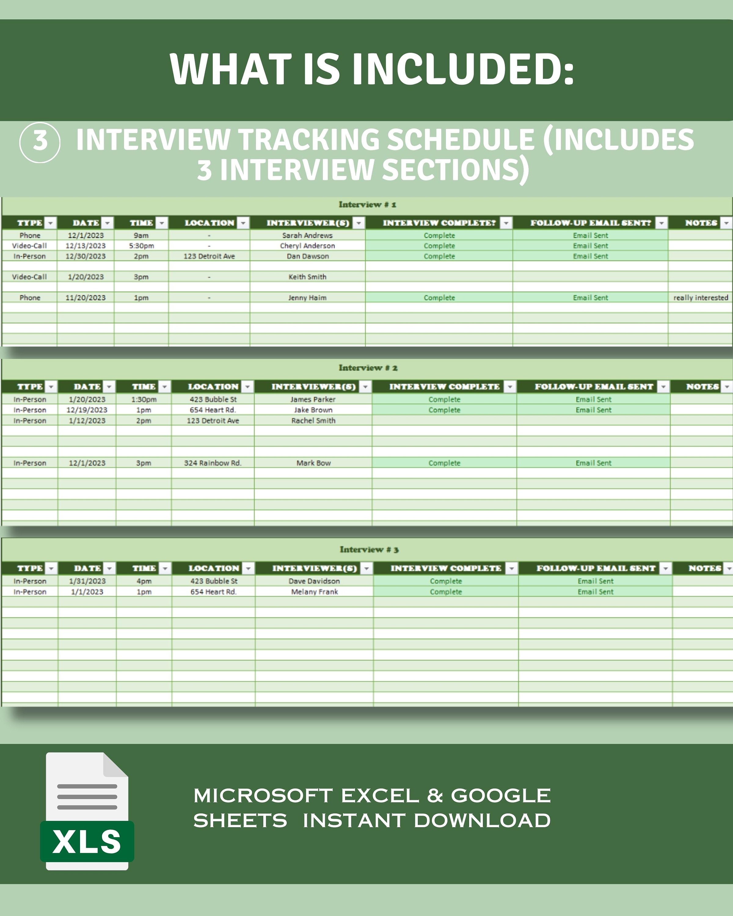 Ultimate Job Application Tracker for Excel and Google Sheets, Job ...
