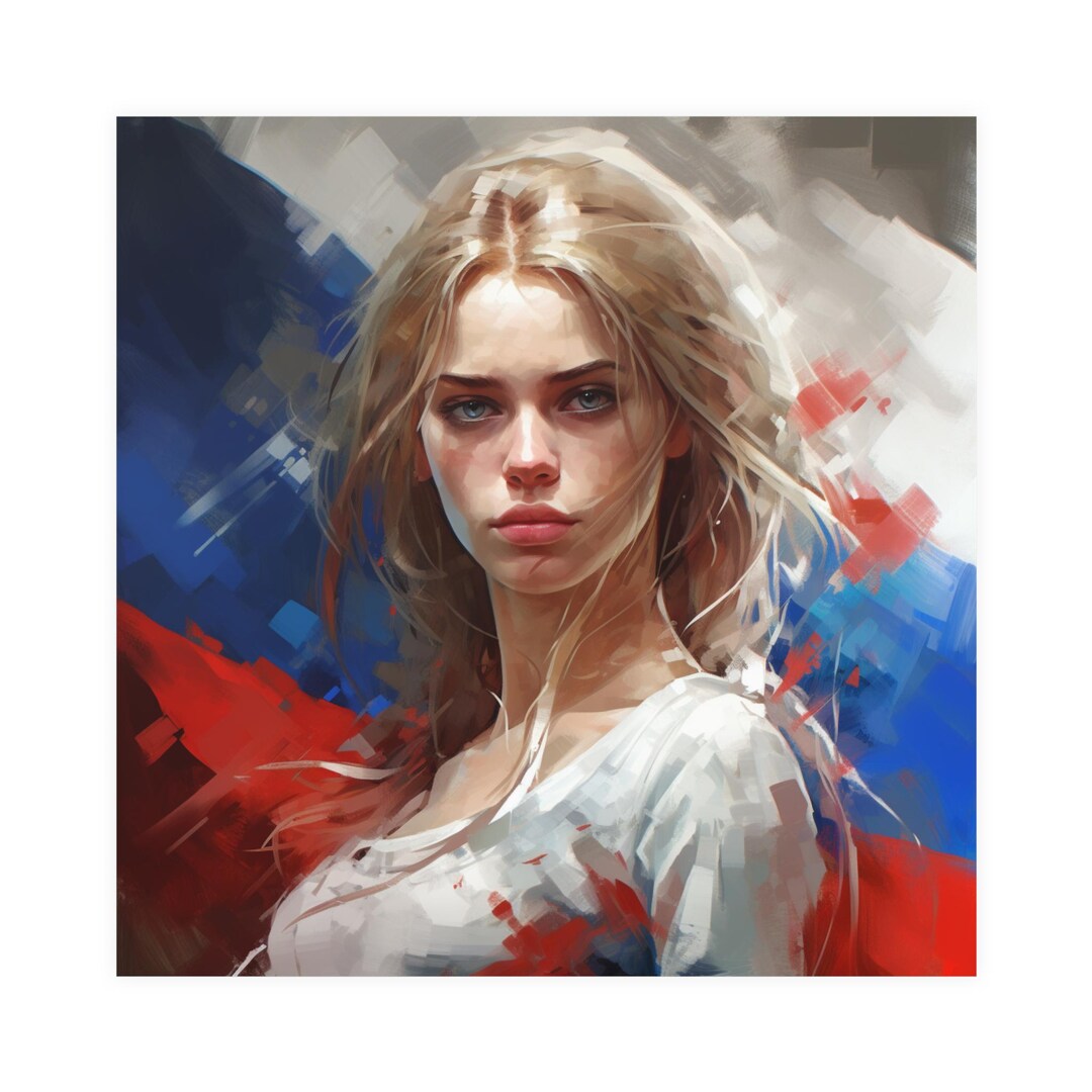 Russian Woman Poster, Russian Woman Art Print, Patriotic Home Decor ...