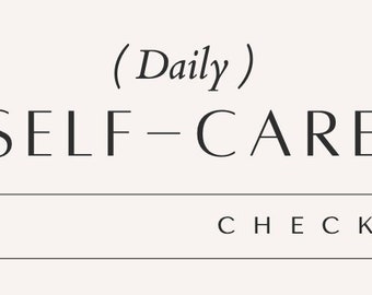 Daily Self Care Checklist Self Care Checklist for Millennials Mental ...