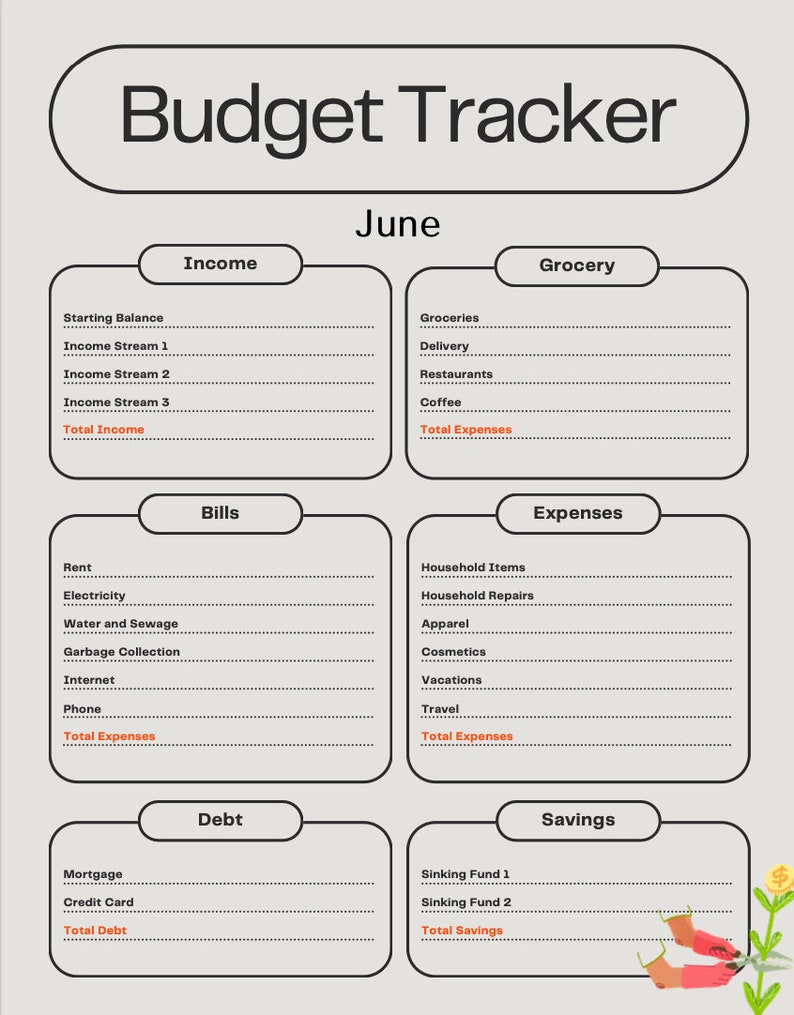 Yearly Budget Tracker - Etsy
