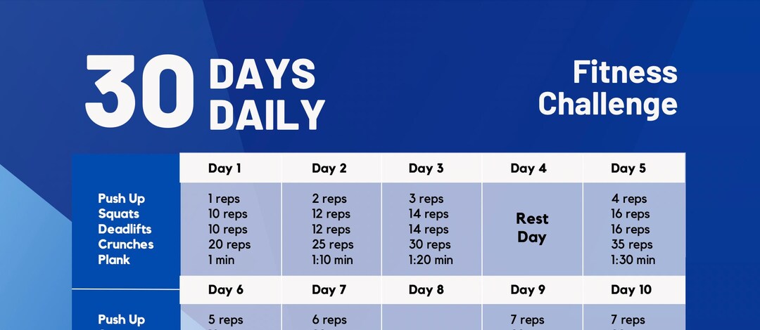 30 DAY FITNESS PLAN - Etsy
