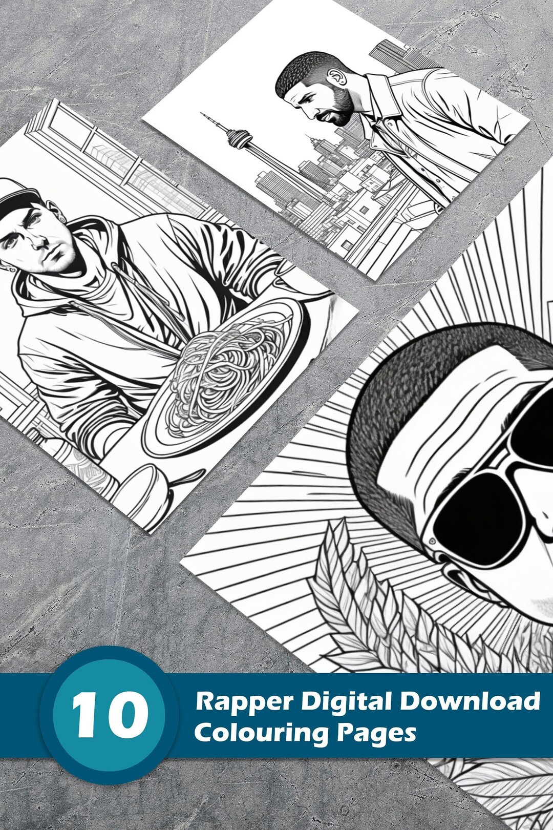 Rapper Colouring Book Adult Hip Hop Colouring Pages Adulting Colouring ...