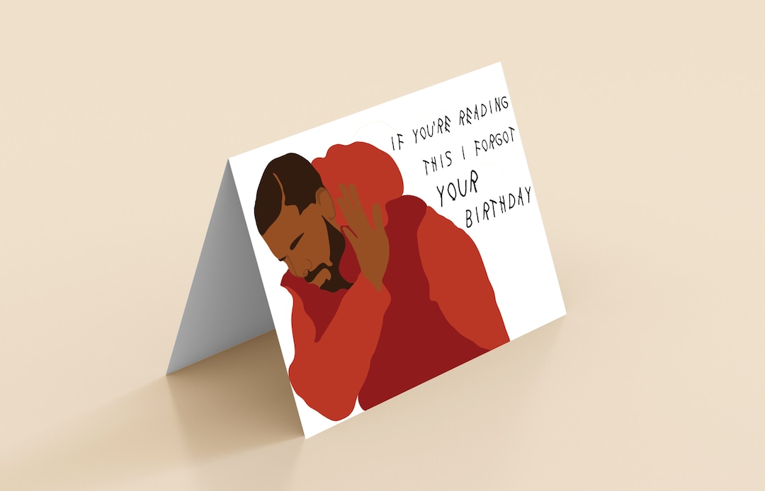 Drake Birthday Card, Digital Birthday Card, Rapper Greeting Card, Hip ...