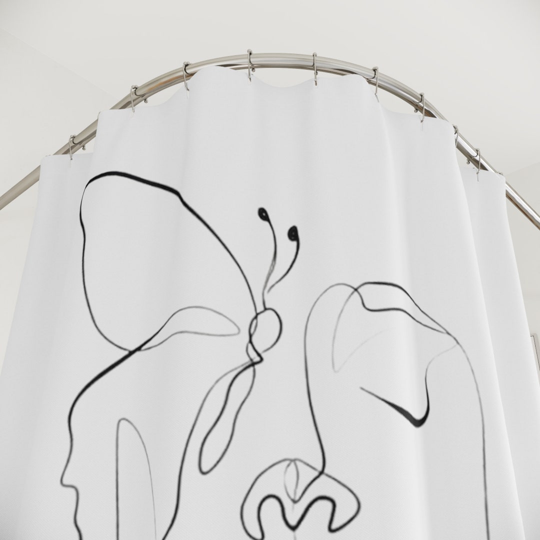 Minimalist Women Empowerment Butterfly Polyester Shower Curtain - Etsy