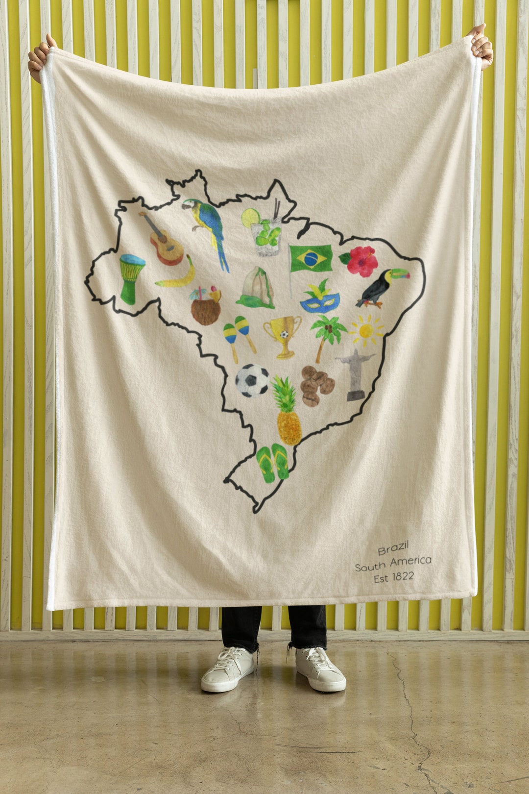 Brazil Blanket Brazil Gift Brazil Print Brazil Home Kit - Etsy