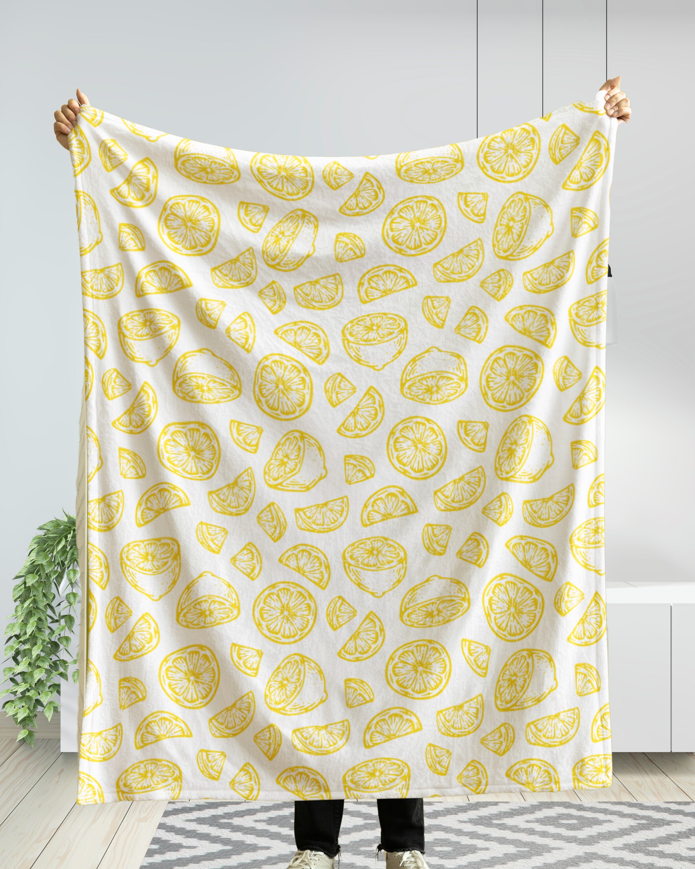 Lemon Citrus Blanket, Lemon Blanket, Lemon Lover Gifts, Lemons Home ...