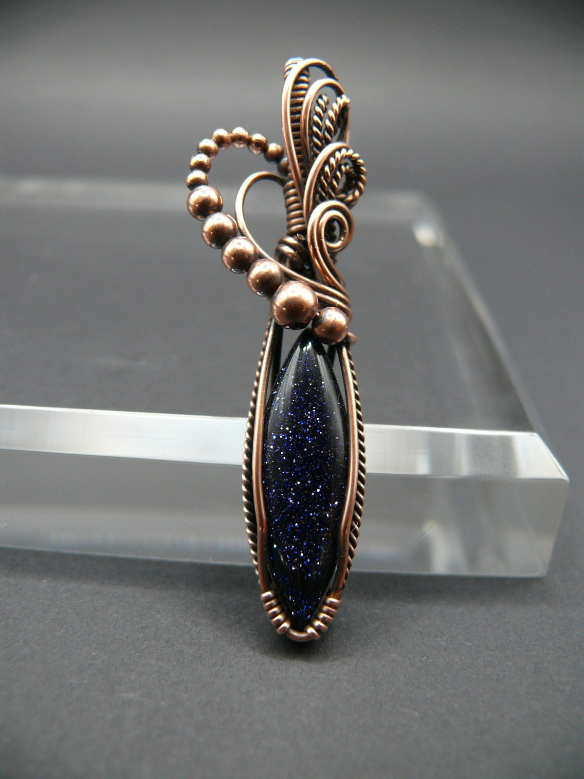 Blue Sandstone Gemstone Pendant, a One-of-a-kind Gift for Her, Handmade ...