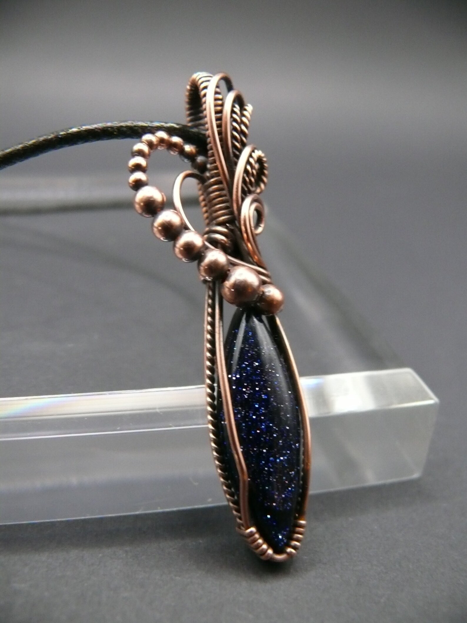 Blue Sandstone Gemstone Pendant, a One-of-a-kind Gift for Her, Handmade ...