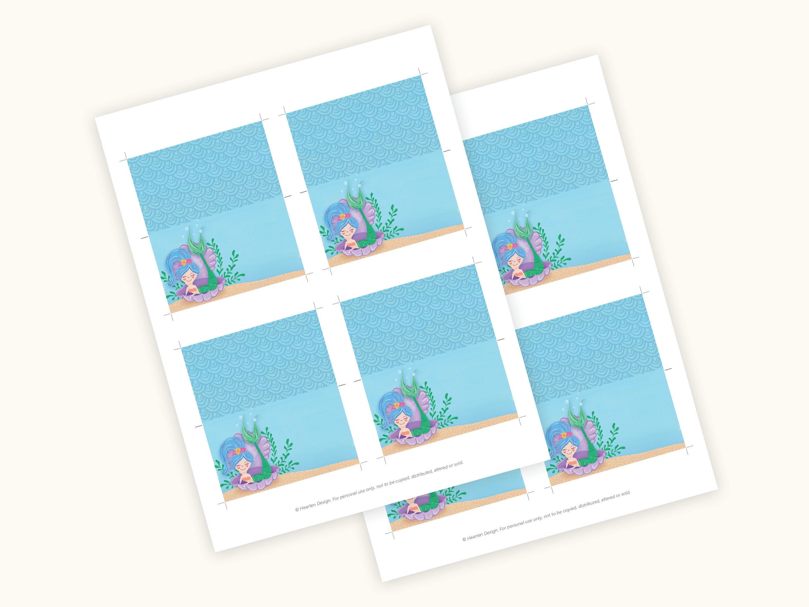Mermaid Table Tent, DIY Food Cards, DIY Name Label, Mermaid Party ...