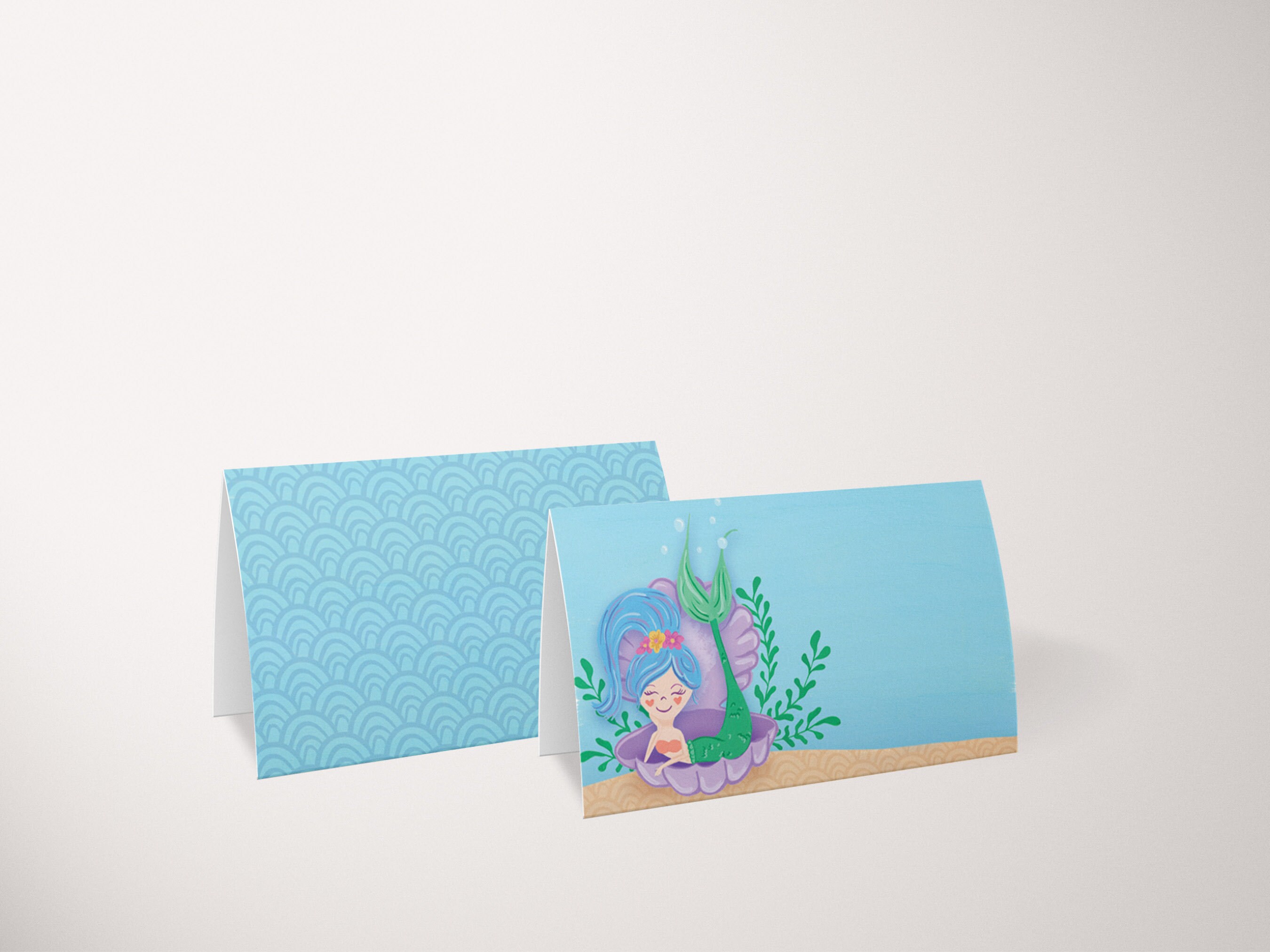 Mermaid Table Tent, DIY Food Cards, DIY Name Label, Mermaid Party ...
