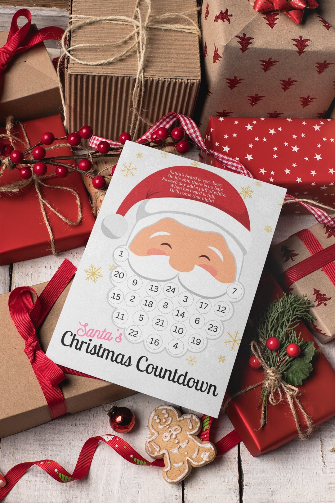 Christmas Santa Countdown, Digital Download, Holiday Family Fun ...