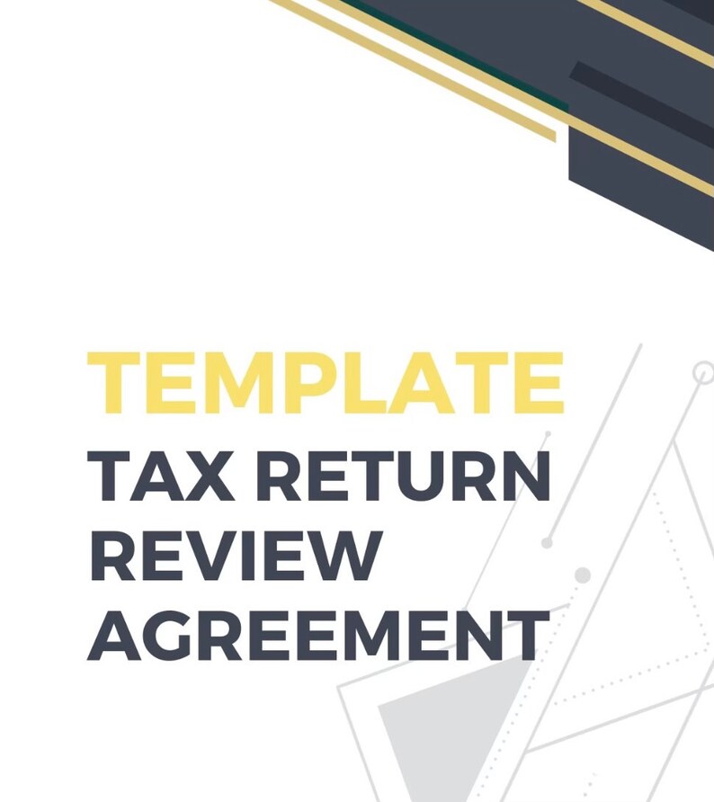 Tax Return Review Agreement TEMPLATES - Etsy