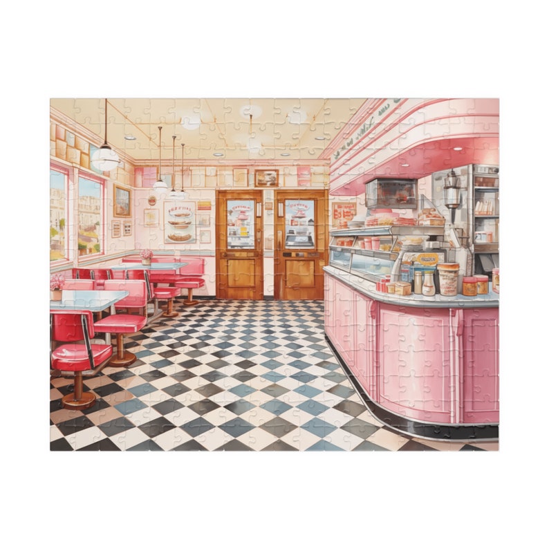 Retro Sweet Treats Diner Watercolor Puzzle - 1000 Pieces (110, 252, 520 ...