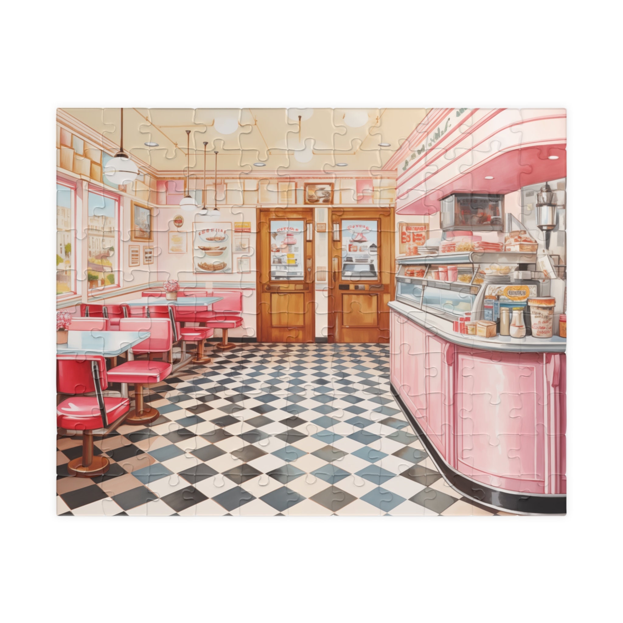 Retro Sweet Treats Diner Watercolor Puzzle - 1000 Pieces (110, 252, 520 ...